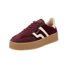 Gant Damen Plateausneaker "Gant Sneaker Veloursleder", Gr. 36, rot, Veloursleder, Schuhe