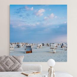 Bilderwelten Akustikbild Strandk&ouml;rbe an der Nordsee