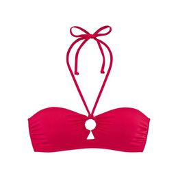 s.Oliver Bandeau-Bikini-Top 'Beverly' rot Gr. 38 Cup A/B. Mit Zierring. Mit Seitlichen St&auml;bchen Und Ohne B&uuml;gel. Nachhaltig.