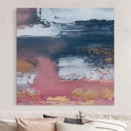 Bilderwelten Akustikbild Rosa Sturm mit Gold
