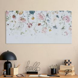 Bilderwelten Akustikbild Rankende Blumen mit Schmetterlingen Aquarell