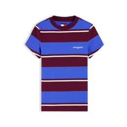 Tommy Jeans Shirt female size L Blue / Wine red / White