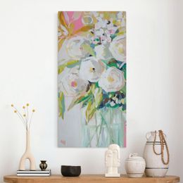Bilderwelten Akustikbild Strau&szlig; mit wei&szlig;en Bl&uuml;ten