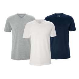 Tchibo - 3 T-Shirts mit V-Ausschnitt - Herren - Gr. XL - dunkelblau
