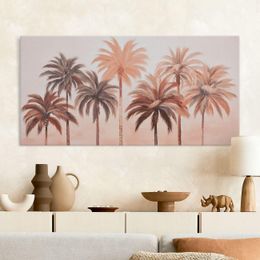 Bilderwelten Akustikbild Palmensilhouette in Rosa II