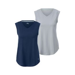 Tchibo - 2 Tops - Damen - Gr. L - dunkelblau