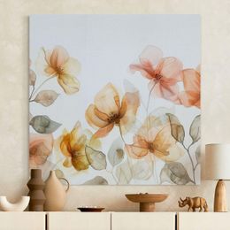 Bilderwelten Akustikbild Zarte Aquarell Blumen