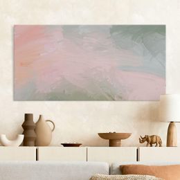 Bilderwelten Akustikbild Zarte Pastellstruktur Rosa und Gr&uuml;n