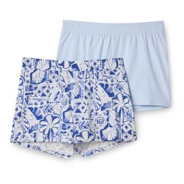 Tchibo - 2 Shorts - Damen - Gr. L - hellblau/print