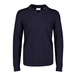 LINDBERGH Herren Strickpullover "Strickpullover Relaxed Fit", blau, Gr. XXL, unifarben, Obermaterial: 80% Viskose, 20% Polyamid, Pullover