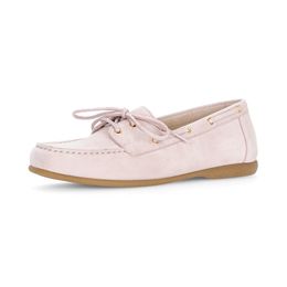 Gabor Damen Bootsschuh, Gr. 37, rosa, Ziegenveloursleder, unifarben, Schuhe, Flats, Schlupfschuh, Slipper, mit Mokassinnaht