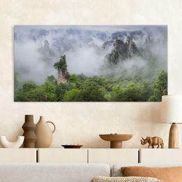 Bilderwelten Akustikbild China Felsen im Nebel