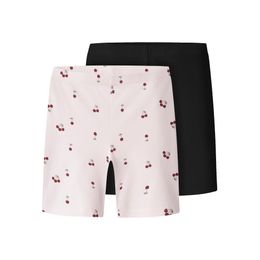 name it Kinder Radlerhose "NKFVIVIAN 2P AOP SHORT LEGGING NOOS", rosa, Gr. 158, bedruckt, unifarben, Jersey, Obermaterial: 95% Baumwolle, 5%