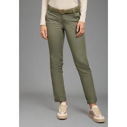 AJC Damen Chinohose "in l&auml;ssiger Form und hohem Tragekomfort durch Stretchanteil", gr&uuml;n, Gr. 44, unifarben, Web, Obermaterial: 97% Baumwolle, 3%