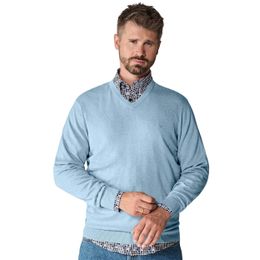 Casamoda Herren Strickpullover "Casamoda Pullover uni", blau, Gr. XXXL, 100% Baumwolle, Pullover