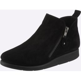 Casual Looks Damen Stiefelette, Gr. 37, schwarz, Nubukleder, Schuhe