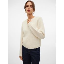 V&eacute;ro Moda VERO MODA Damen Strickpullover "VMNOVAH LS O-NECK PULLOVER GA NOOS", beige, Gr. L, unifarben, Strick, Obermaterial: 70% Polyester, 21% Nylon, 8%