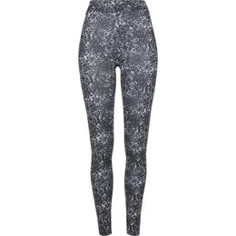 Urban Classics Damen Leggings "Urban Classics Damen Ladies AOP Leggings", schwarz-wei&szlig;, Gr. 5XL, unifarben, 94% Polyester, 6% Elasthan, Hosen