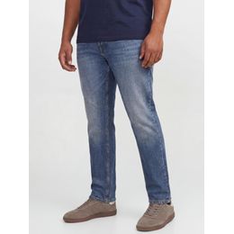 Jack & Jones PlusSize Herren Comfort-fit-Jeans "JJIMIKE JJORIGINAL ST PLS", blau, Gr. 52, JACK & JONES PLUSSIZE, Abriebeffekte, Denim/Jeans, Obermaterial: 99% Baumwolle,
