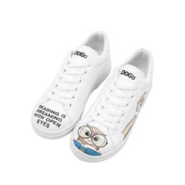 DOGO Damen Sneaker "Ace Low-Top Sneaker The Wise Owl Damen Sneaker", Gr. 40, braun, Lederimitat, Schuhe, Handgefertigt
