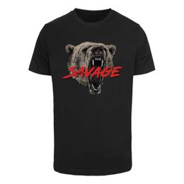 MisterTee Herren T-Shirt "MisterTee True Savage Tee", schwarz, Gr. XS, bedruckt, 100% Baumwolle, Shirts