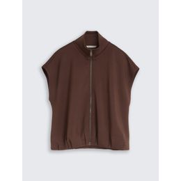 Damen Sweatjacke, braun, Gr. M, Tom Tailor Denim, unifarben, Sweatware, Obermaterial: 51% Polyester, 42% Viskose, 7% Elasthan, Sweatjacken,