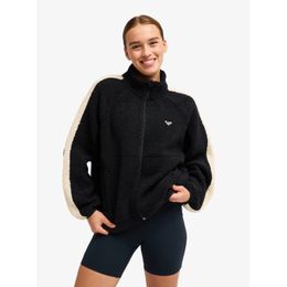 Roxy Damen Fleecejacke "BOUNDLESHORT SLEEVE SPIRIT SOLID ZIP", schwarz, Gr. XL, Obermaterial: 100% Polyester, Jacken, f&uuml;r Erwachsene, aus Polyester