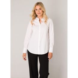 Base Level Damen Hemdbluse "Yune", wei&szlig;, Gr. 44, unifarben, Web, Obermaterial: 98% Baumwolle, 2% Elasthan, Blusen, in Unifarbe
