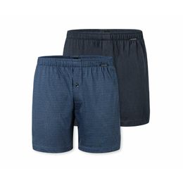 2 Schiesser Jersey-Boxer - Herren - Gr. Xl/7 - dunkelblau/print
