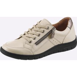 Casual Looks Damen Schn&uuml;rschuh, Gr. 41, beige, Glattleder, Basic, Schuhe