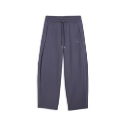 Puma Damen Sporthose "HER Relaxed Barrel Leg Hose Damen", blau, Gr. S, unifarben, Obermaterial: 38% Baumwolle, 47% Polyester, 5% Elasthan, 10%