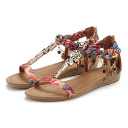 Lascana Damen Sandale "Sommerschuh, Sandalette, offener Schuh", Gr. 39, bunt, Obermaterial: 50% Lederimitat, 50% Textilmaterial. Decksohle: 100%
