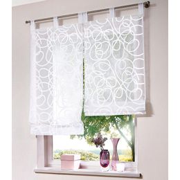 Raffrollo OTTO HOME, B:80cm H:140cm, wei&szlig;, Voile, Obermaterial: 100% Polyester, K&uuml;che, Raffrollos, "Tanaro", halbtransparent, Voile, Polyester,