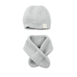Tchibo - Strickm&uuml;tze und Strickschal - Gr. 49-52 - hellgrau