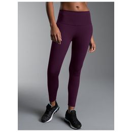 TRIGEMA Damen Leggings "TRIGEMA Leggings mit reflektierendem Schwinge", lila, Gr. XL, Single Jersey, 75% Nylon, 25% Elasthan, Hosen