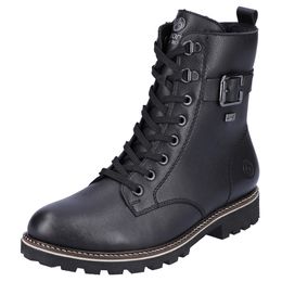 Remonte Damen Winterboots, Gr. 41, schwarz, Leder, Schuhe, Blockabsatz, Schn&uuml;rboots, Outdoorschuh mit Zierschnalle