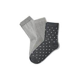 Tchibo - 3 Paar Socken - Damen - Gr. 35-38 - dunkelgrau