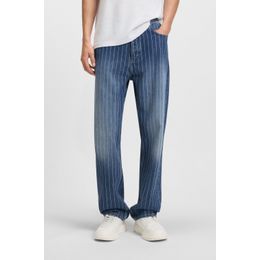 Hugo Herren Loose-fit-Jeans "Nate", blau, Gr. 32, gestreift, Denim/Jeans, Obermaterial: 100% Baumwolle, Jeans, loose fit
