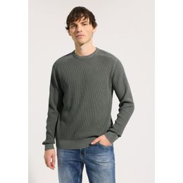 Street One MEN Herren Rundhalspullover, gr&uuml;n, Gr. XXXL, unifarben, Web, 100% Baumwolle, Pullover, aus reiner Baumwolle