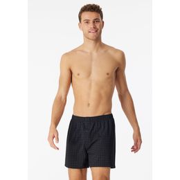 Schiesser Herren Boxershorts "Cotton Casual", Gr. 4, schwarz, Single Jersey, Obermaterial: 100% Baumwolle, Unterhosen, mit Eingriff, kariert