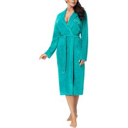 Damenbademantel AQUARTI, gr&uuml;n, Obermaterial: 80% Baumwolle CO. 20% Polyester PES., Hausm&auml;ntel, "Bademantel Bamen Bademantel mit Schalkragen aus