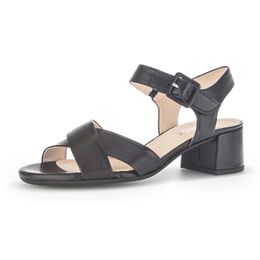 Gabor Damen Sandalette "TUNIS", Gr. 39, schwarz, Nappaleder, Schuhe, Sommerschuh, Sandale, Blockabsatz, in Weite G (=weit)