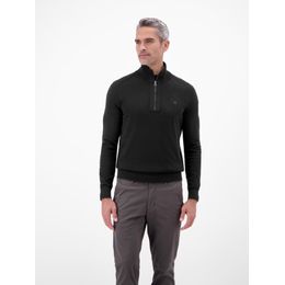 Lerros Herren Troyer "Flachstrickpullover mit Troyerkragen", schwarz, Gr. XXL, 100% Baumwolle, Pullover
