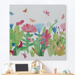 Bilderwelten Akustikbild Gro&szlig;er Aquarell Blumengarten