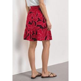Street One Damen Minirocksalsa rot, Gr. 38, gemustert, Stoff, 100% Viskose, R&ouml;cke, Middle Waist