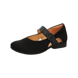 Think! THINK Damen Riemchenballerina "Think Ballerinas Leder", Gr. 40,5, schwarz, Leder, Schuhe