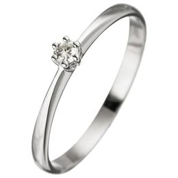 Jobo Damen Diamantring "Ring Wei&szlig;goldring", 58, SI = kleine Einschl&uuml;sse, Diamanten Wei&szlig;gold 585, silber, Diamanten, Wei&szlig;gold 585, Fingerringe, 585