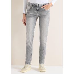 Cecil Damen Straight-Jeans, grau, Gr. 38, unifarben, Jeans, 84% Baumwolle, 13% Polyester, 3% Elasthan, Jeans, im Denim-Style