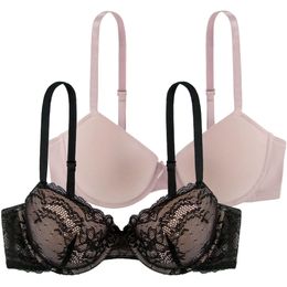 Dorina Damen B&uuml;gel-BH "Chloe", Gr. 85, schwarz, Spitze, Obermaterial: 88% Polyamid, 12% Elasthan, gemustert, unifarben, BHs, vorgeformte leicht