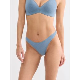 Sloggi Damen String "ZERO Feel Pure", Gr. XL, blau, Single Jersey, Obermaterial: 54% Modal, 24% Polyamid, 22% Elasthan, Unterhosen, dezenter